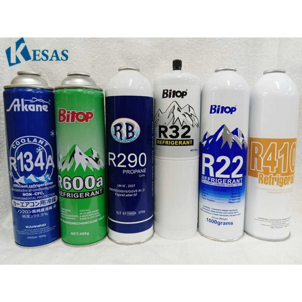 GAS R600A 134A R22 R32 R410A R290 AIR CONDITIONER AIRCOND AND REFRIDGE ...