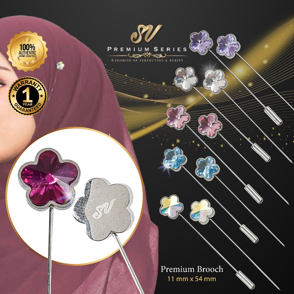 Sv Premium Jarum Peniti Tudung Bunga Pin Tudung Fashion Accessories ...