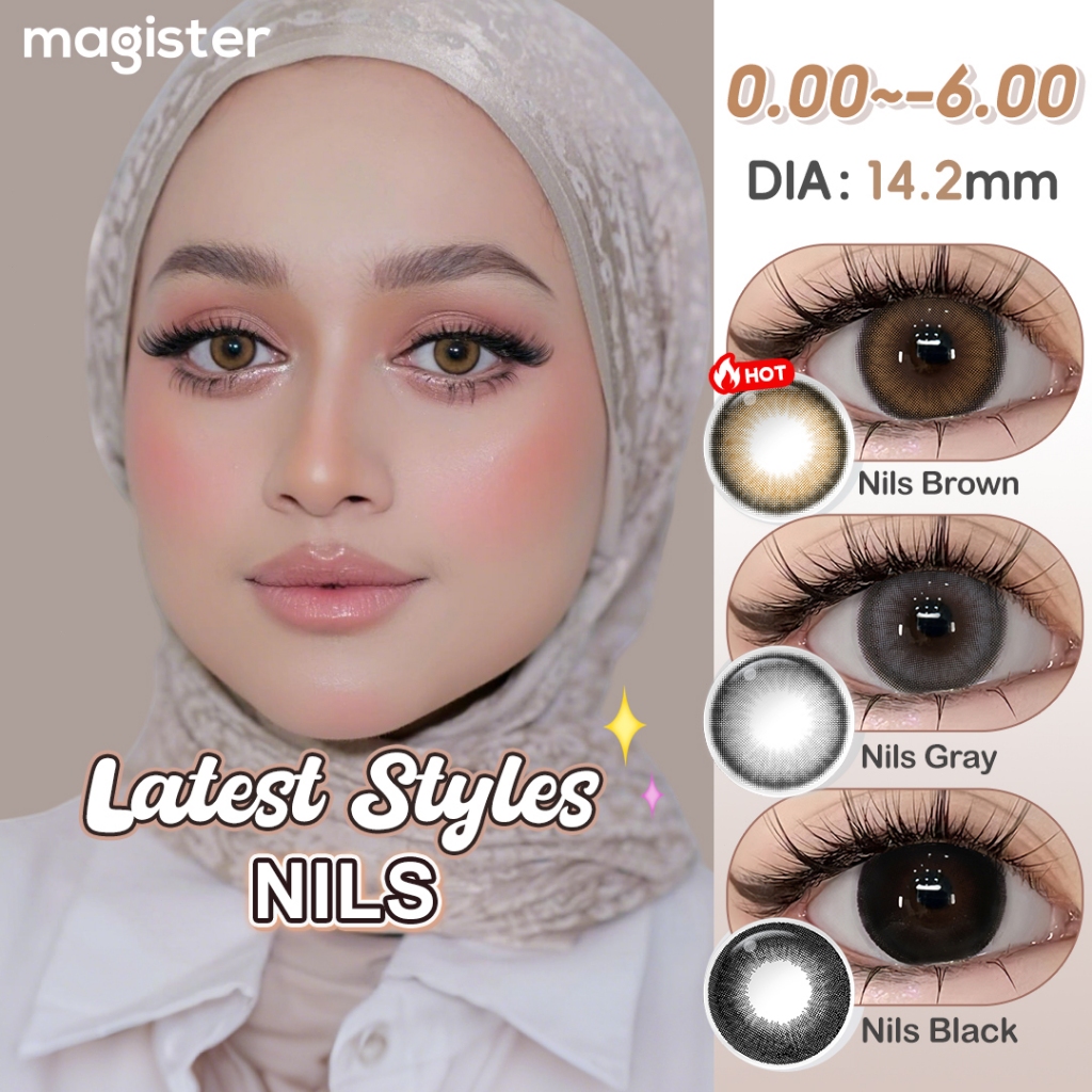 【Power 0.00~-6.00】1Pair Magister Contact Lenses with Power 14.2MM NILS ...