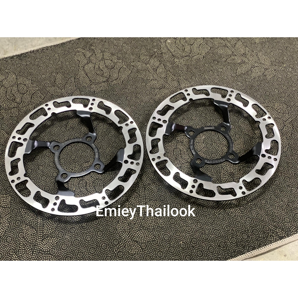 🔥DISC BREK/BRAKE DEPAN WAVE 125/WAVE 100R LENGKOK CNC HITAM TAPAK KAKI ...