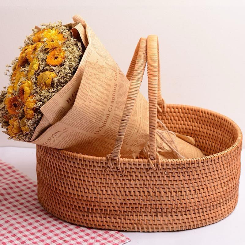 Rattan Basket Vietnam Bakul Rotan Picnic Basket Aesthetic Storage ...