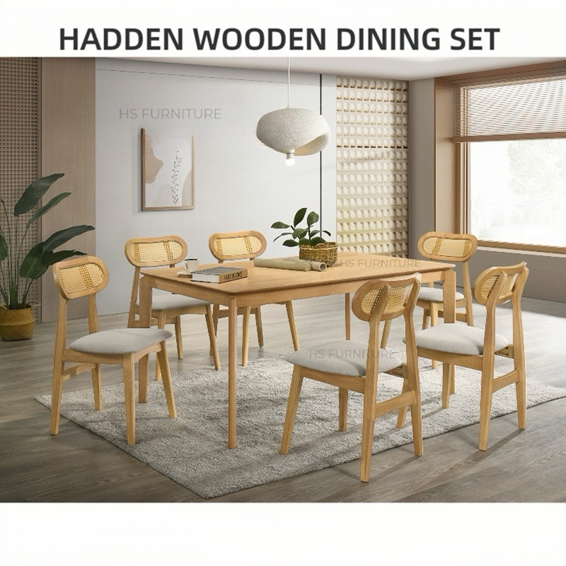 Hs Furniture Hadden Dining Set Rattan Dining Table Set Meja Makan 6 Kerusi Meja Makan 4