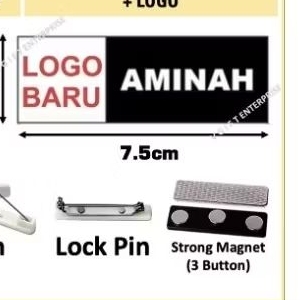 (magnet only) name tag special for school and pengawas and cikgu ...