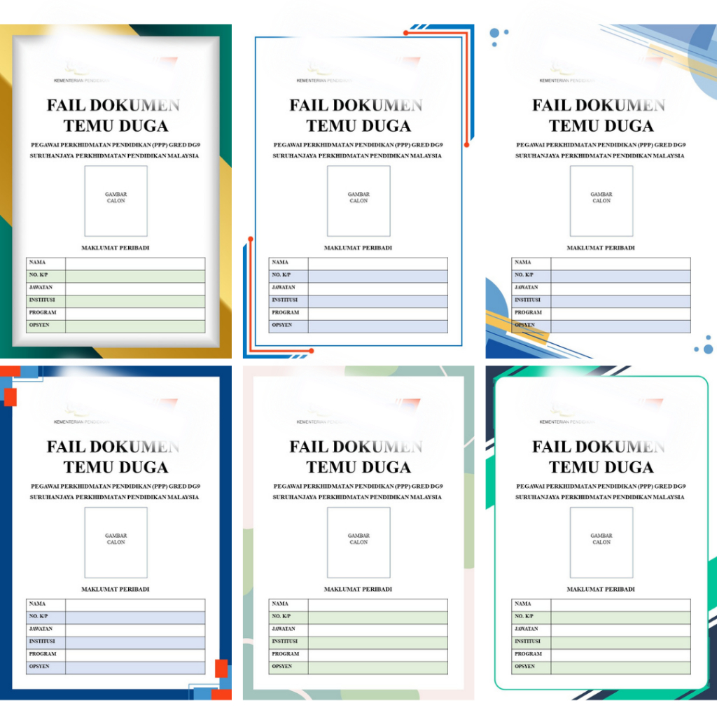 Template cover divider/ Sijil / Fail Temuduga SPP 2025 / Interview ...