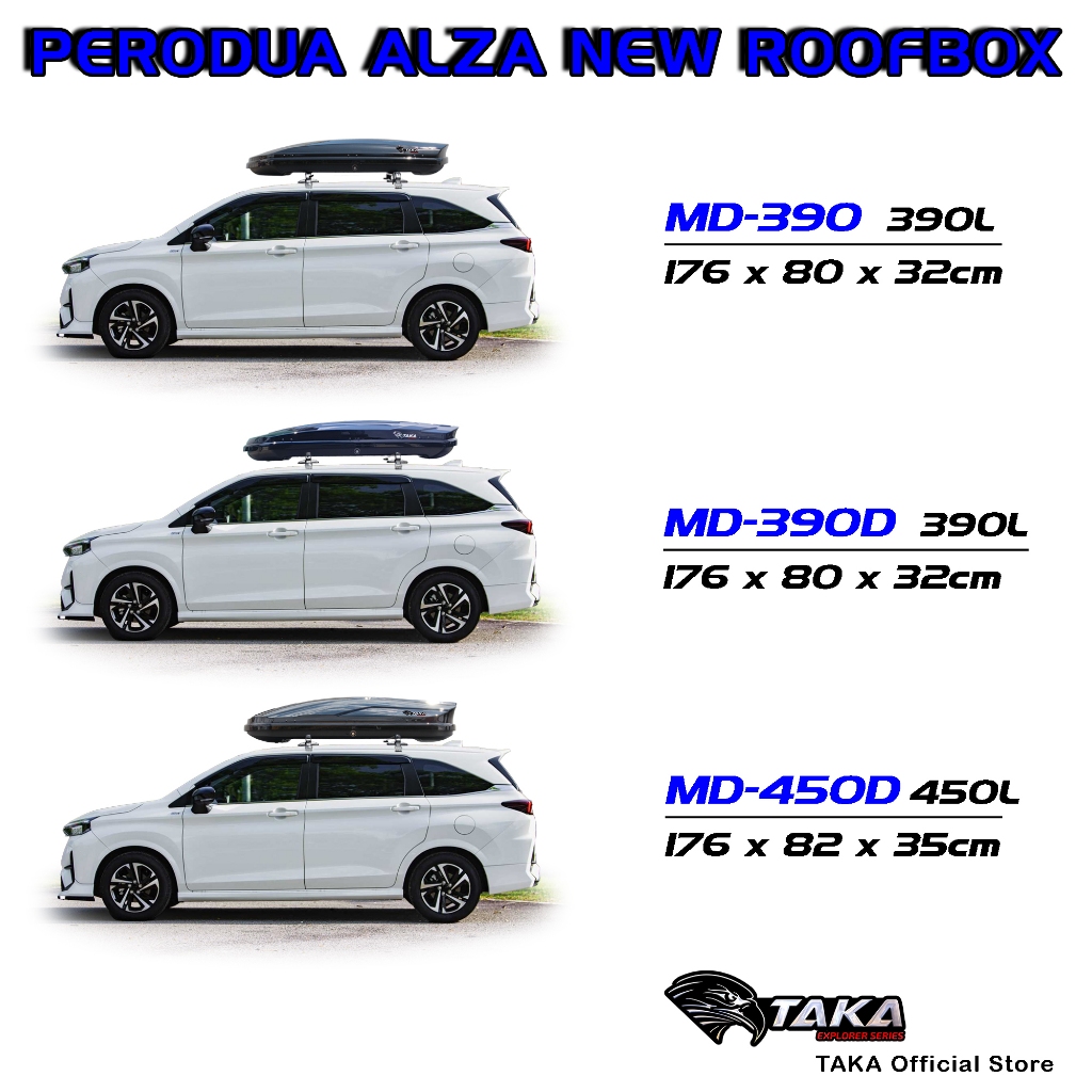 Perodua Alza New TAKA Roofbox [TAKA MD-390/MD-390D/MD-450D] [With ...