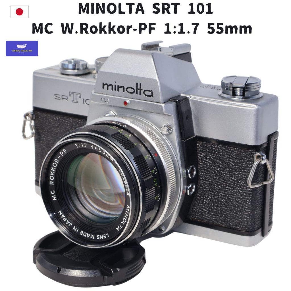 MINOLTA SRT 101 Silver 35mm Film camera + MC Rokkor-PF 1:1.7 55mm MF ...