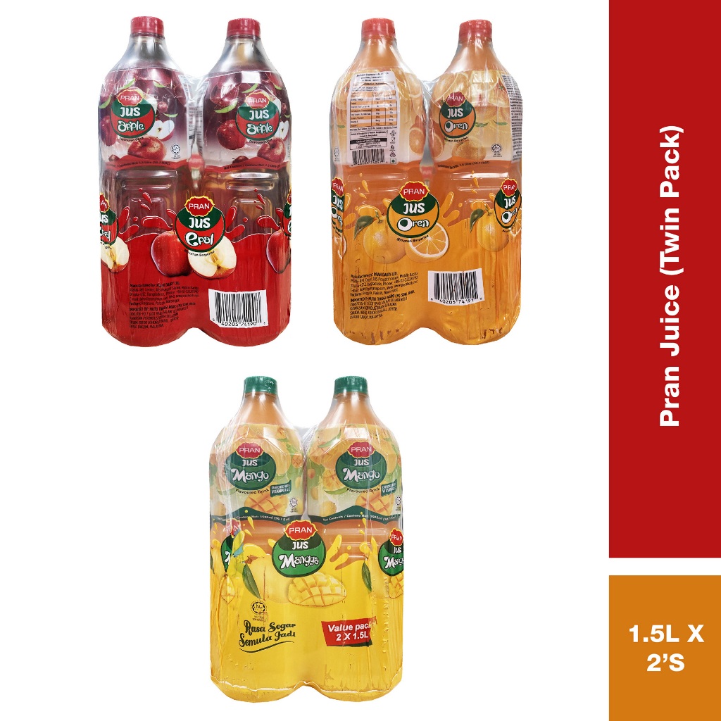 PRAN JUICE (1Liter X 2) MANGO/ ORANGE/ APPLE | Shopee Malaysia