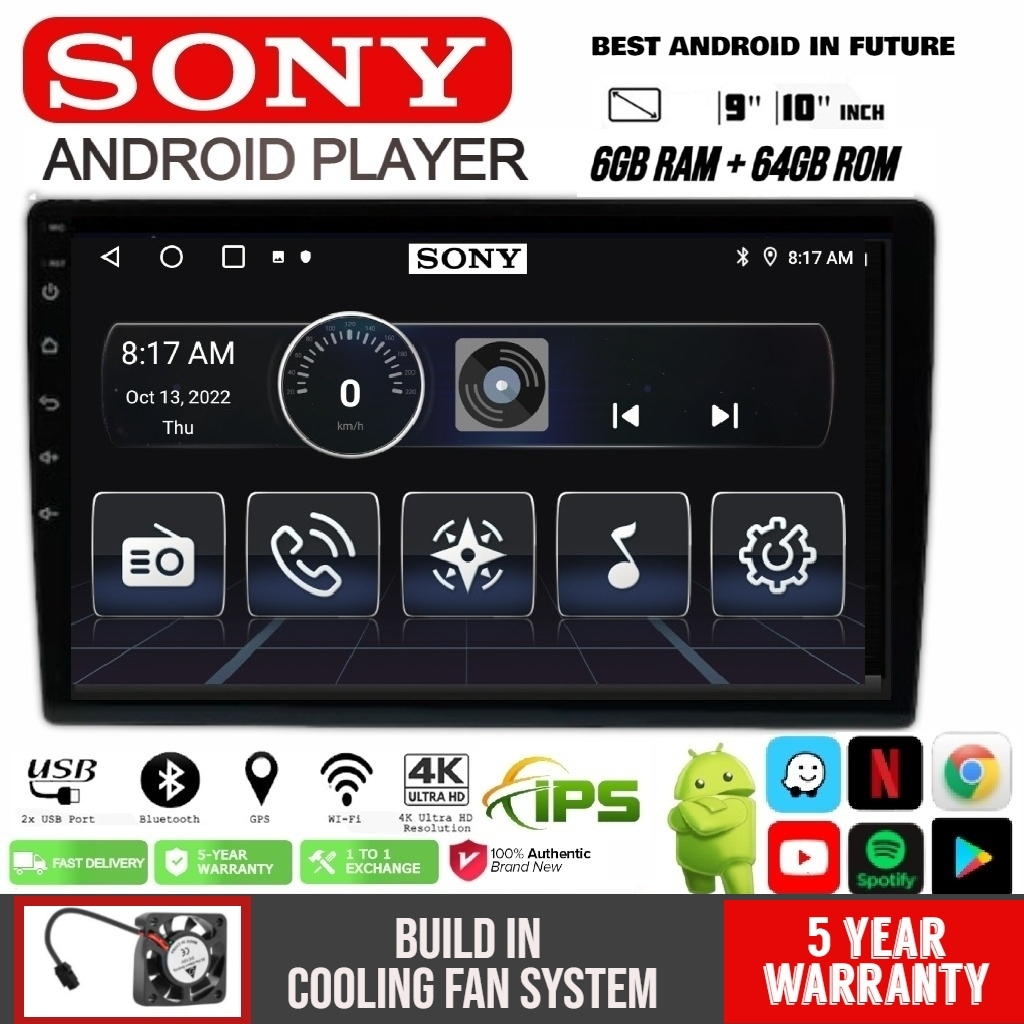 2025 New Sony 9"/10" QLED Screen Android Car Player (6GB+64GB) Rom ...