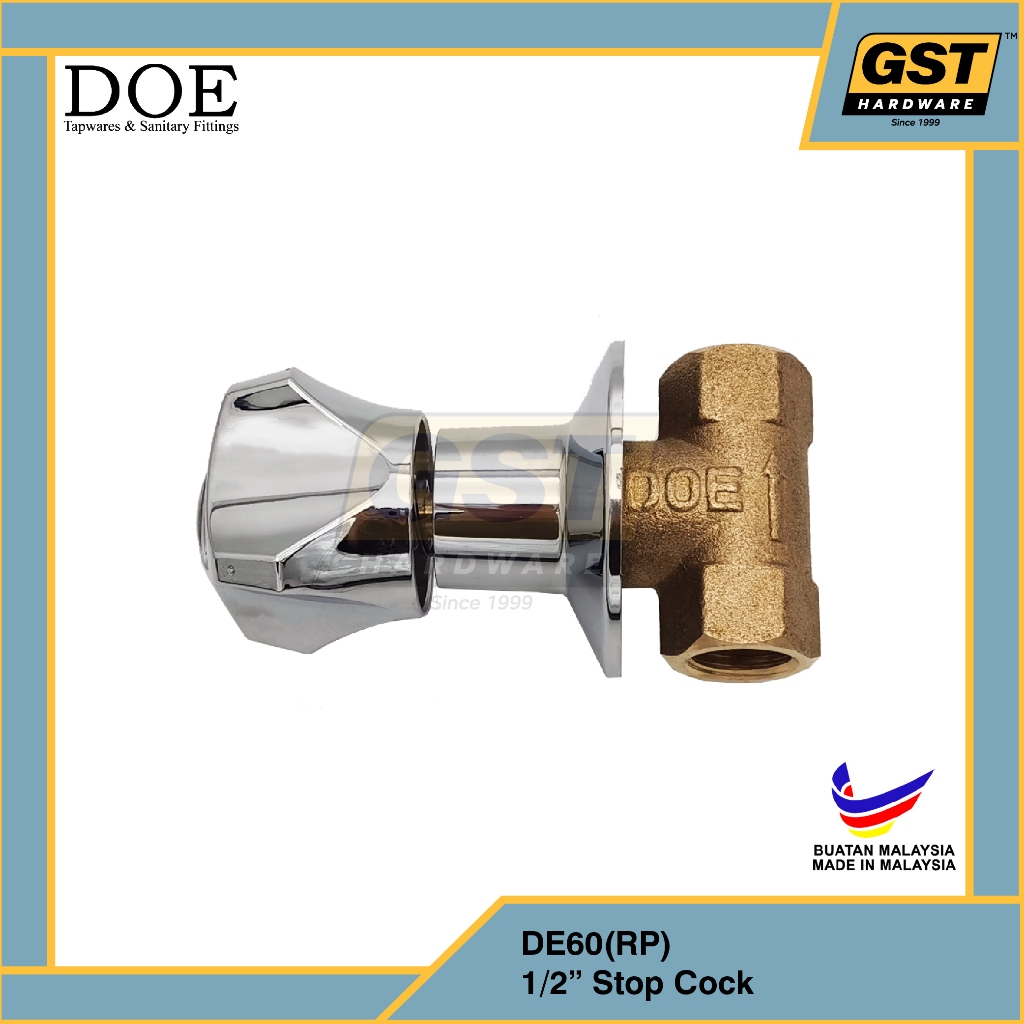 DOE DE60(RP) Water Tap Stopcock 1/2" DOE Stopcock Valve DOE Stopcock ...