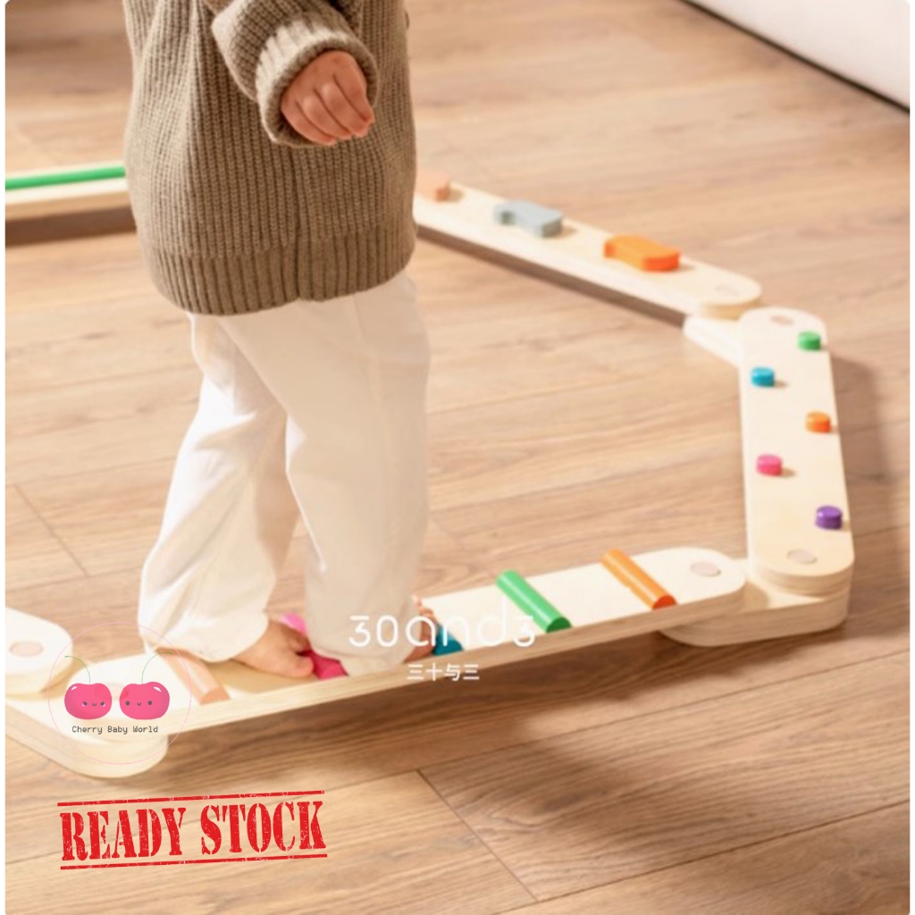Montessori Wooden Rainbow Balance Beam Balance Bridge Balance Board ...