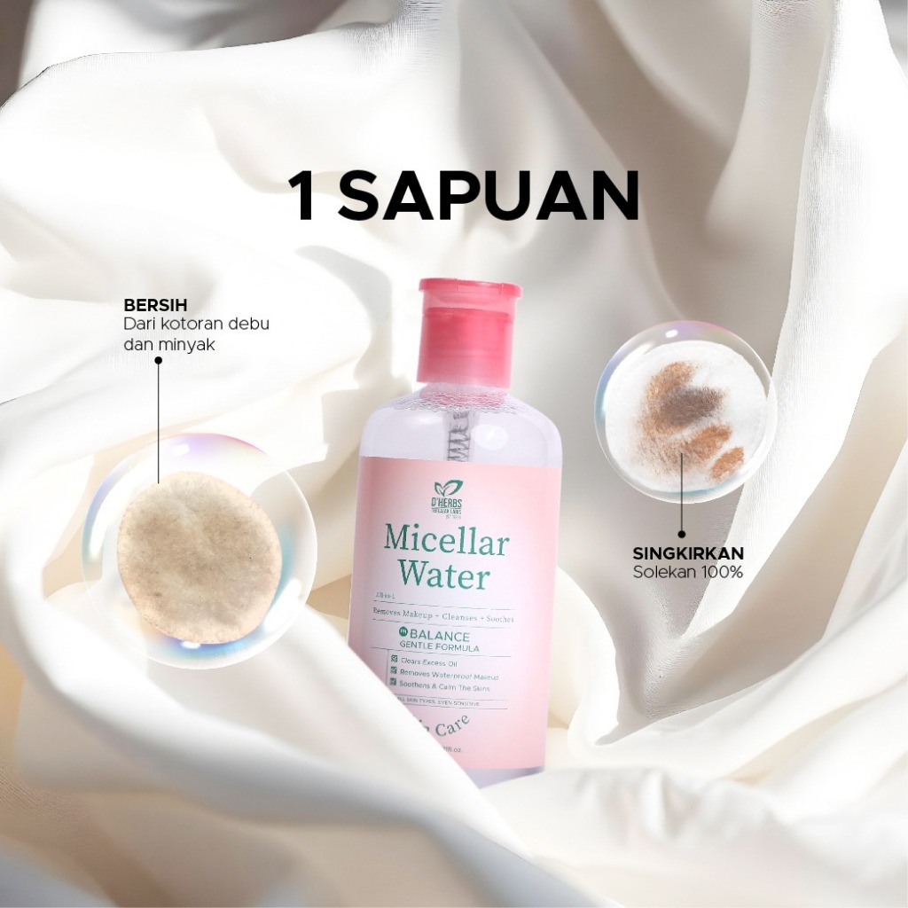 DHERBS Micellar Water Makeup Remover And Cleansing 500ml | Shopee Malaysia