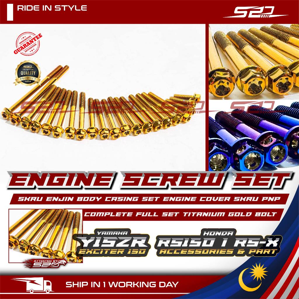 Engine Cover Screw Protaper Y15ZR Skru Enjin Body Casing Set Complete ...