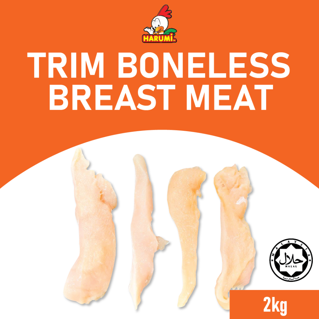 Trim Skinless Boneless Breast Meat (2kg) HARUMi Frozen Chicken | Shopee ...