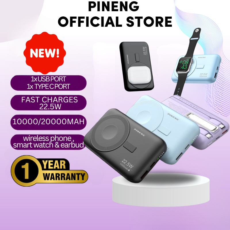 PINENG PN701 PN702PD WIRELESS MAGNETIC 10000MAH/20000MAH BUILT IN CABLE ...
