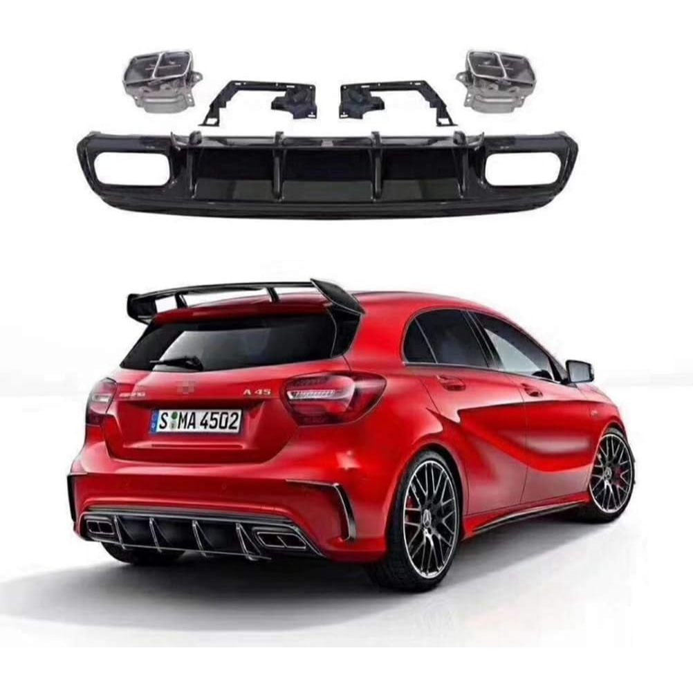 Mercedes Benz A Class W176 A45 Rear Diffuser with Tips A45 AMG A180 ...