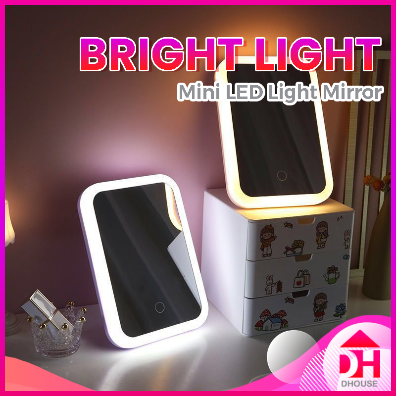 Rechargeable Mirrors Mini LED Light Makeup Mirror Travel Folding ...