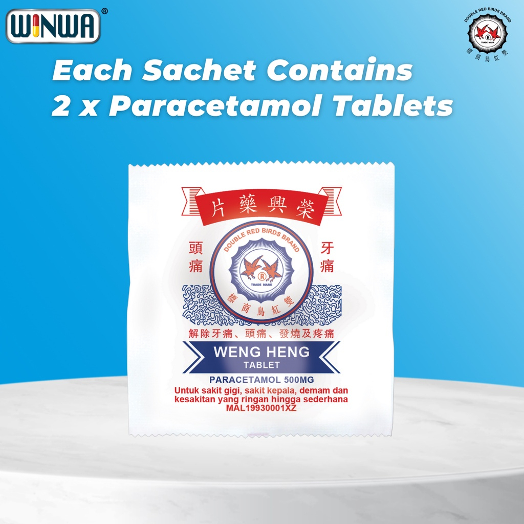 Weng Heng Paracetamol 500mg Tablet for Toothache, Fever, Headache ...