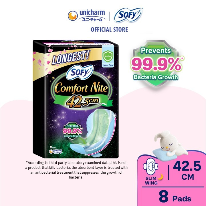 SOFY Body Fit Night Slim Wing Anti Bacterial 42.5cm x 8 Pcs | Shopee Malaysia