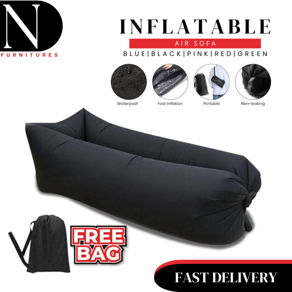 ⚡️NETHOME⚡️Inflatable Sofa Wind Picnic Camping Air Lazy Sofa Lounge Bed ...