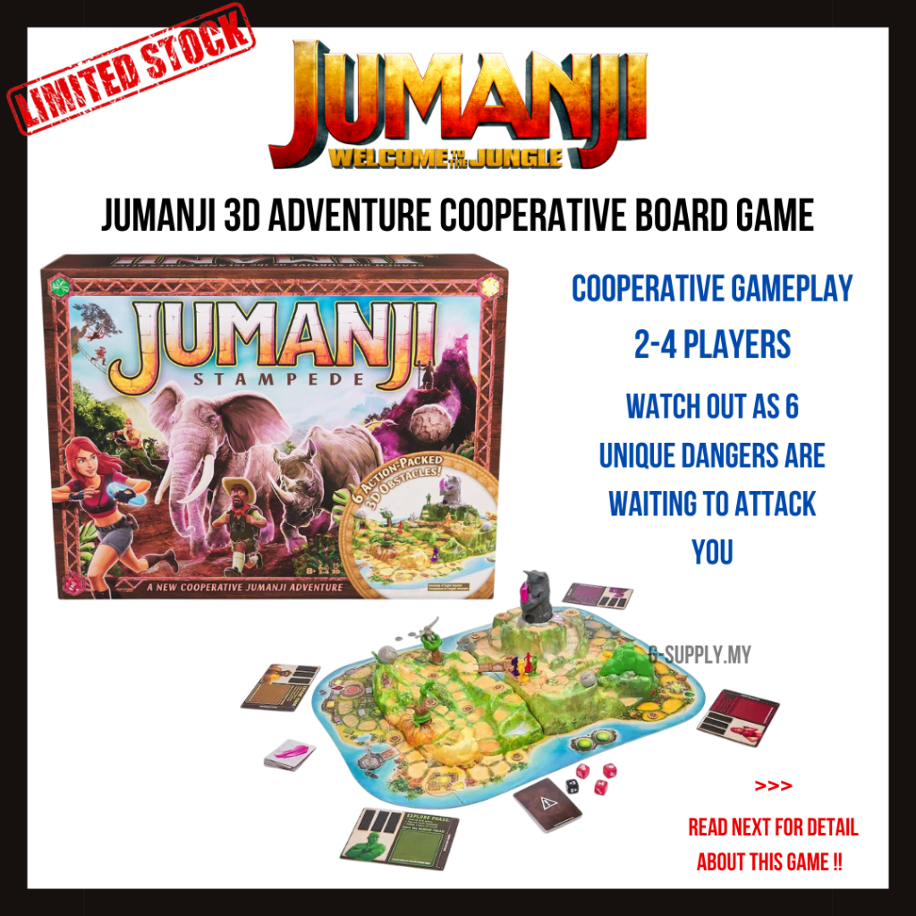 3D BOARD GAME Jumanji Stampede Adventure Cooperative Board Game Fans ...