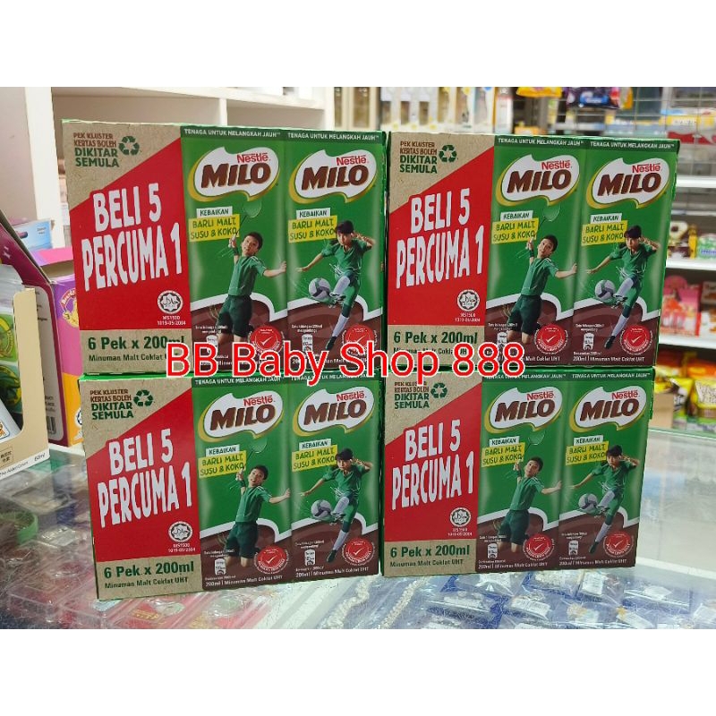 Milo Minuman Malt Coklat UHT 6pek X 200ml | Shopee Malaysia