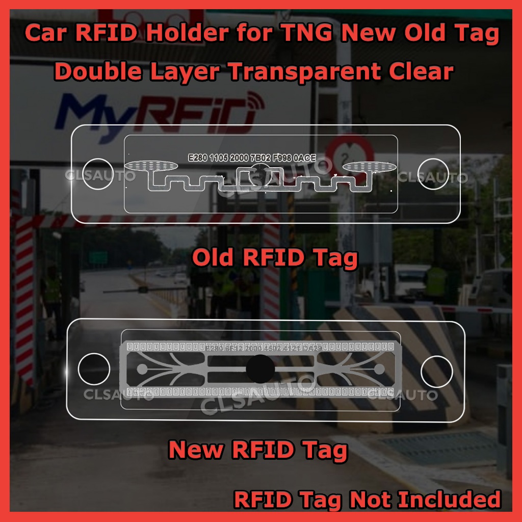Car RFID Holder for TNG New Old Tag Double Layer Transparent Clear ...