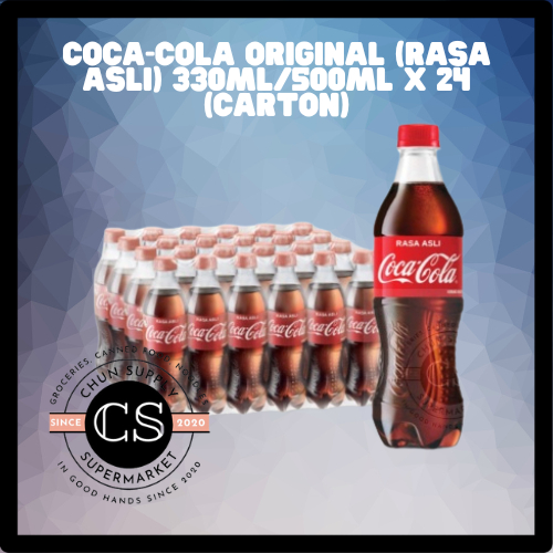 Coca-Cola Original (rasa asli) 330ml/500ml x 24 (carton) | Shopee Malaysia