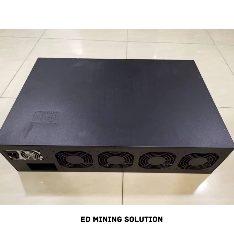 GPU Mining Casing with PSU + 8 Slot PCIE Motherboard + 8 Mining Fan ...