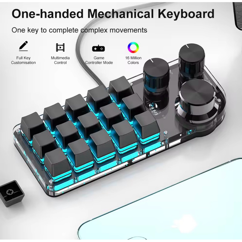 Programming Custom Macro Keyboard 15 Key 3 Knob RGB Mechanical Keyboard ...