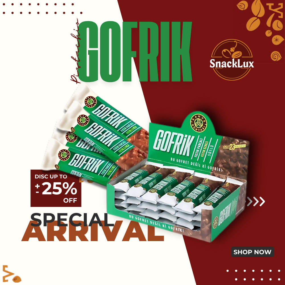 Gofrik Bar Milk Chocolate Pistachio BAR– Crispy Wafer with Pistachio ...