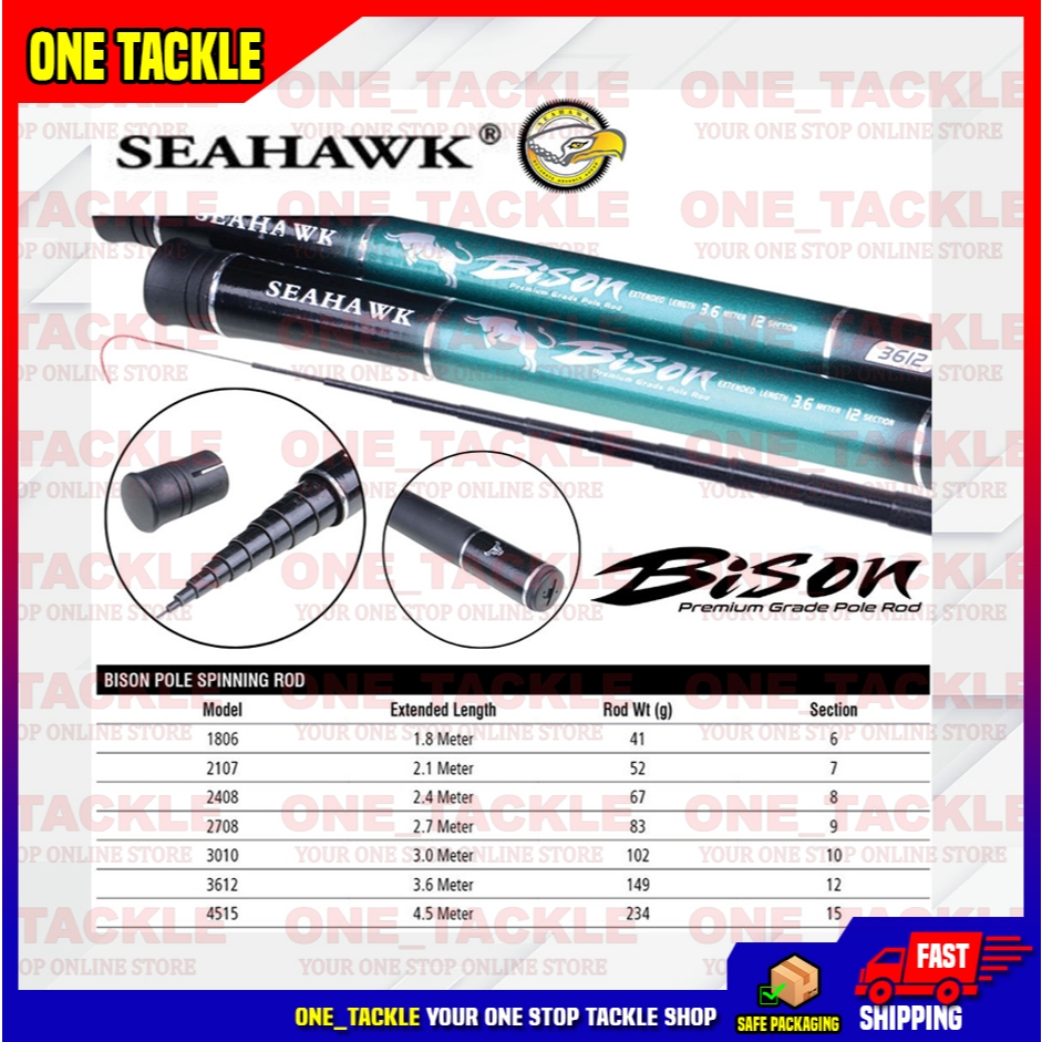 Seahawk bison pole rod hollow fiber glass rod puyu | Shopee Malaysia