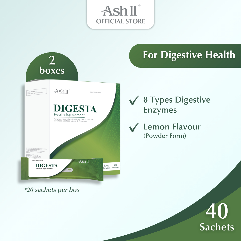 Ash II Digesta with Natural Digestive Enzyme (1.4g x 20 Sachets x 2 ...