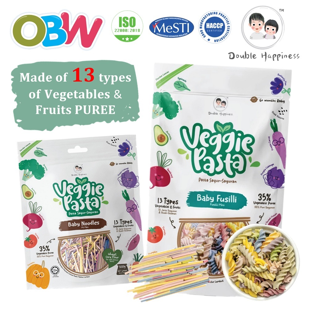 Double Happiness Veggie Pasta Baby | Halal Baby Food | Baby Noodles ...