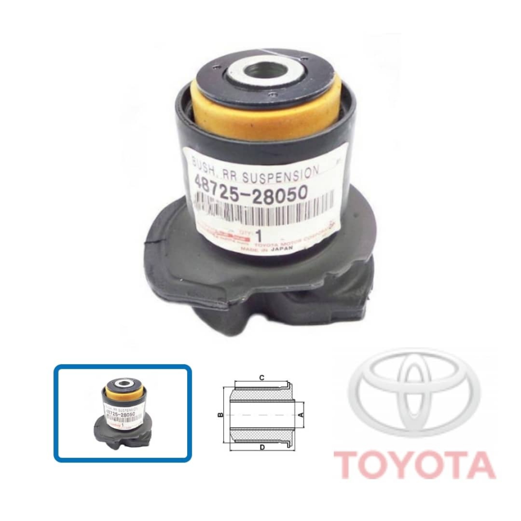 TOYOTA ESTIMA ACR30 MCR30 ALPHARD MNH10 REAR AXLE BUSH 48725-28050 ...