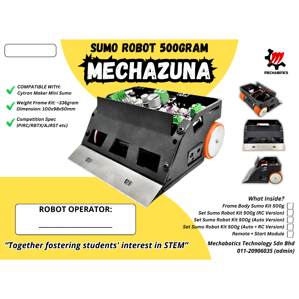 MECHAZUNA SUMO ROBOT 500GRAM 500G RBT STEM Robotik Kit | Shopee Malaysia