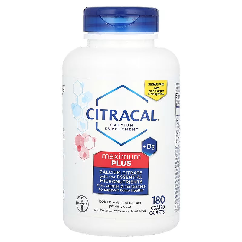 Citracal, Maximum Plus +D3, 180 Coated Caplets (Best by: 07/2026 ...