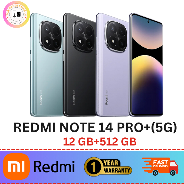 Redmi Note 14 Pro+ 5G (12GB+512GB) 200MP AI Camera, 5110mAh battery ...