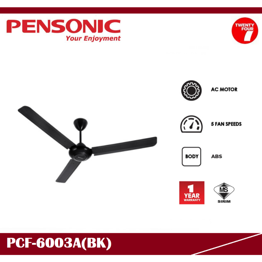 PENSONIC 60″ Ceiling Fan | PCF-6003A(BK) | Shopee Malaysia