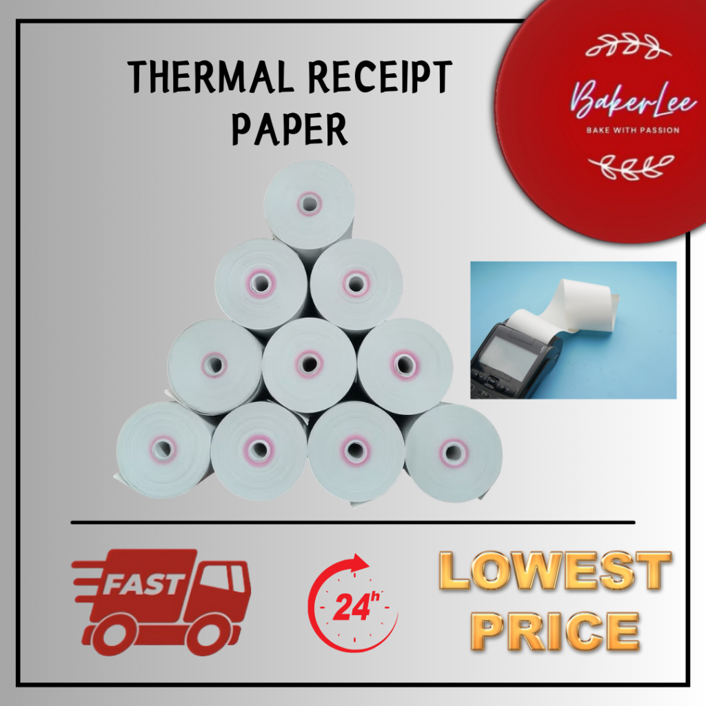 CORELESS THERMAL RECEIPT PAPER / THERMAL RECEIPT ROLL 收据单纸 | Shopee ...