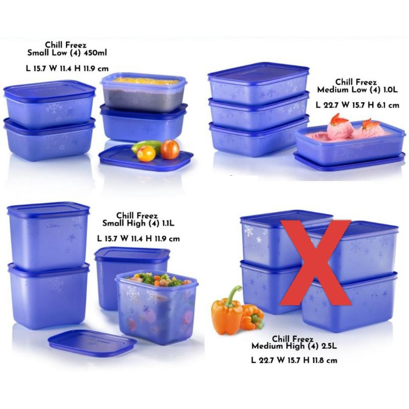 Tupperware Chill Freeze Blue Set | Shopee Malaysia