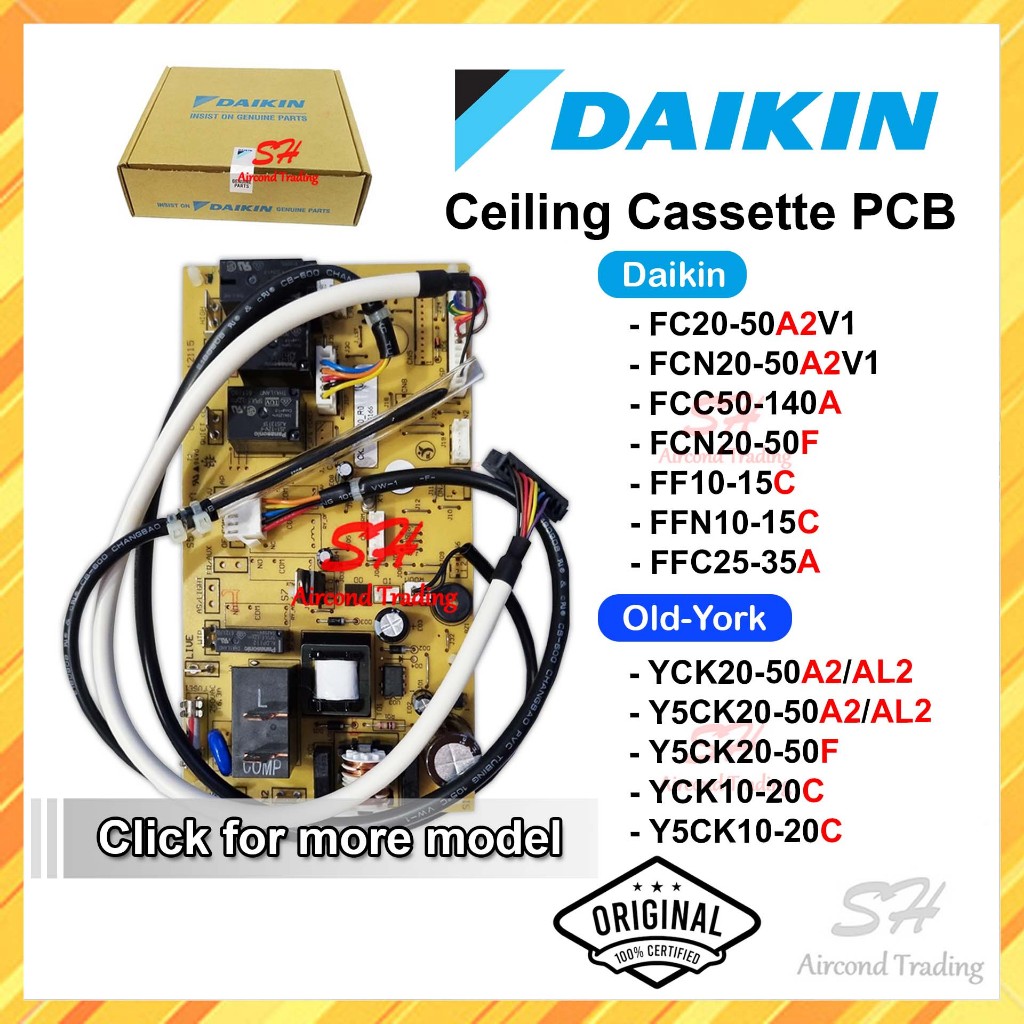 [ORIGINAL] DAIKIN OLD-YORK Indoor Ceiling Cassette PC Board PCB 2.0HP-5 ...