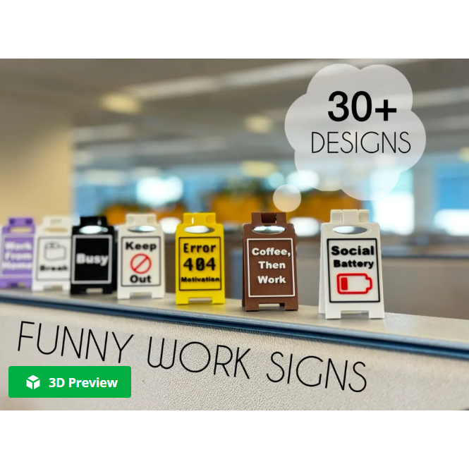 Funny Mini Work Signboard Desk Decorations Papan Tanda Mini untuk ...