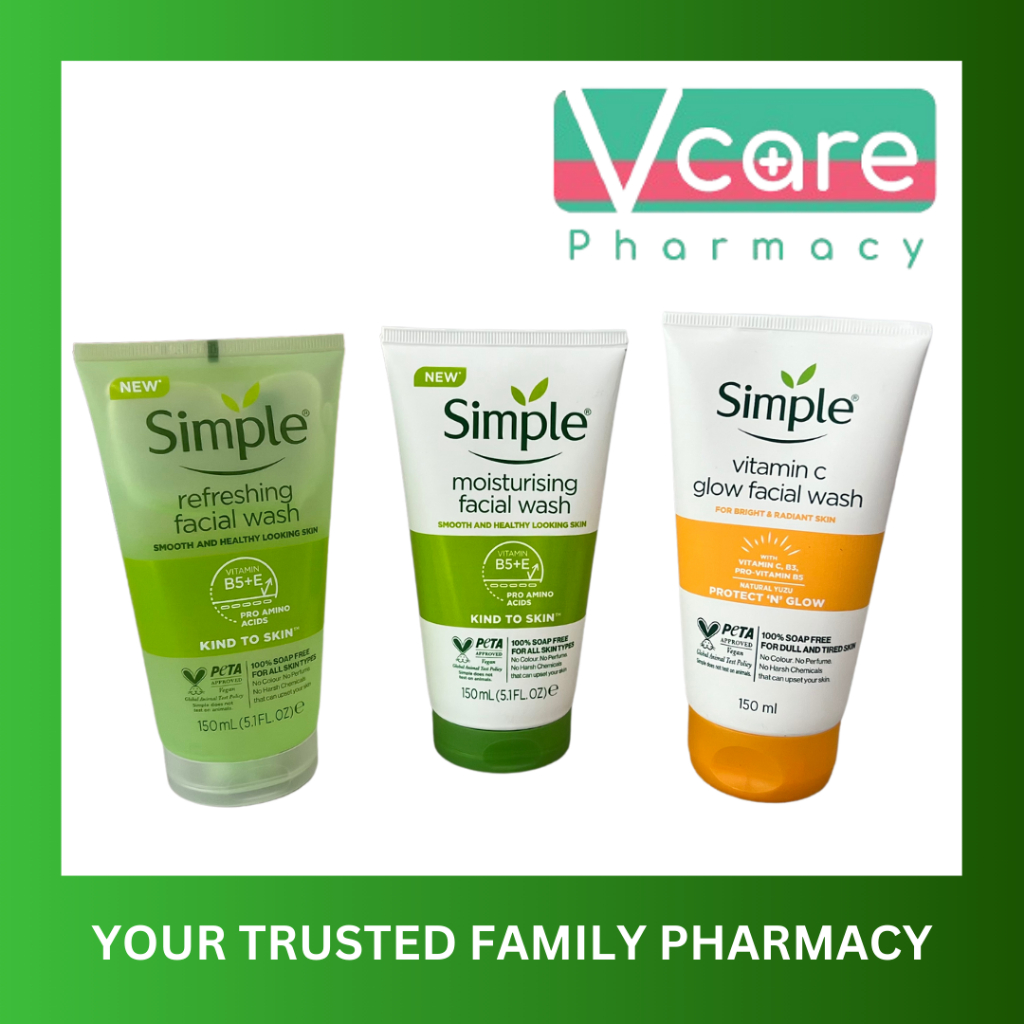 SIMPLE REFRESHING FACIAL WASH 150 ML / SIMPLE MOISTURISING FACIAL WASH ...