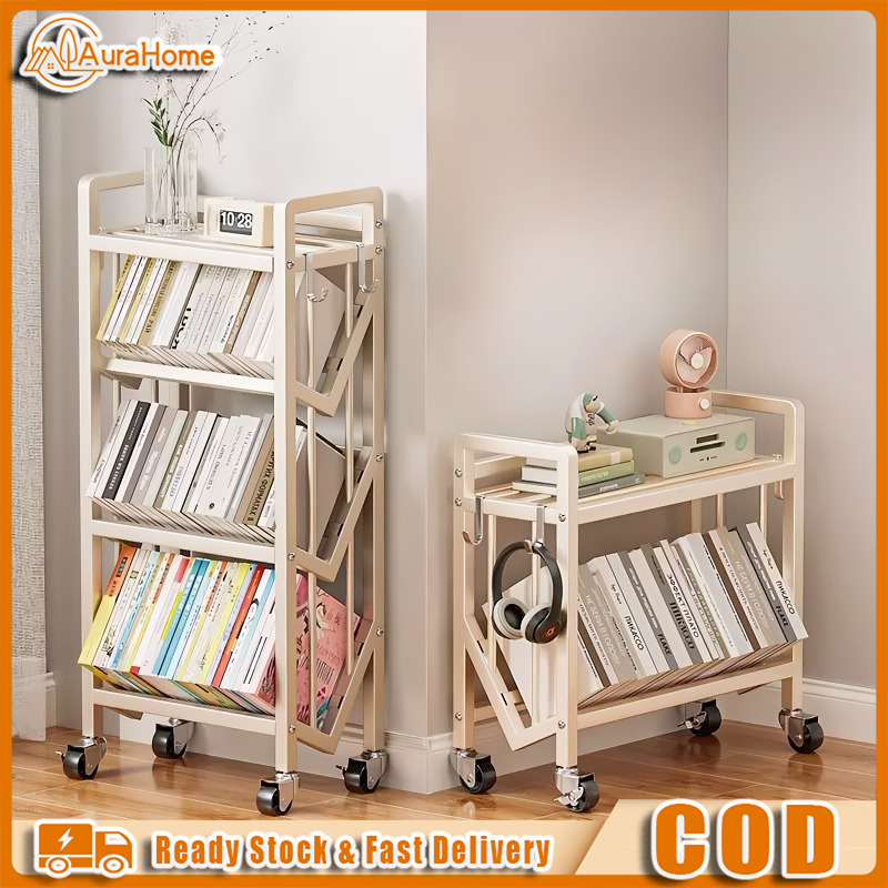 Bookshelf Almari Buku Steel Metal Book Rack Rak Buku Besi 2/3/4/5Tier ...