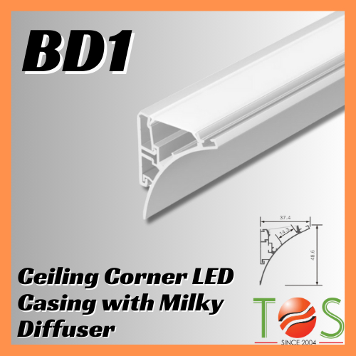 LUMY【3M】 LED Light Strip Aluminium Profile Ceiling Corner Type with ...