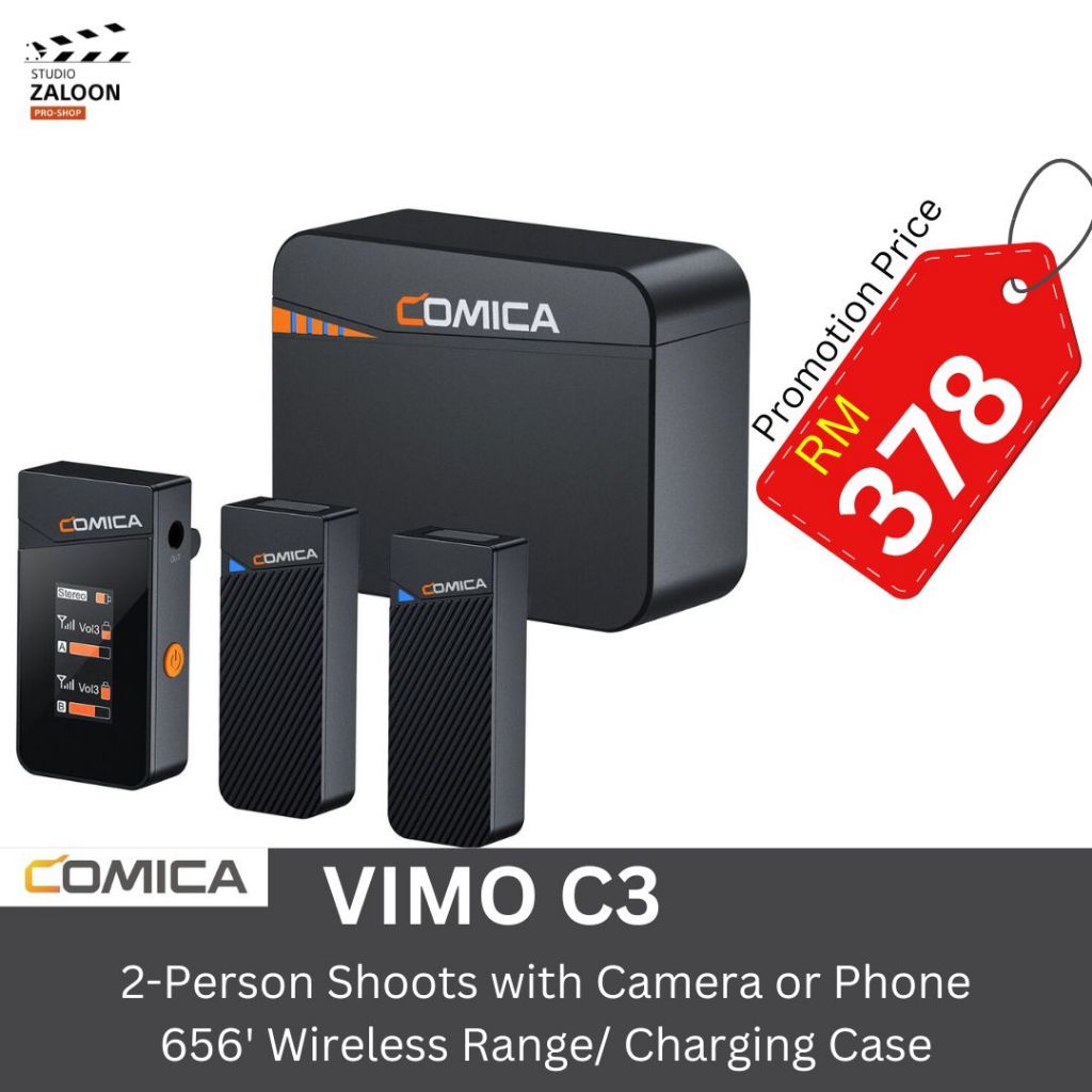 Comica ViMO C3 2-Person Wireless Microphone System for Cameras ...