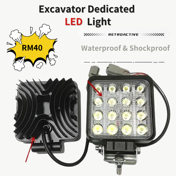 🔥 Excavator LED Boom Light – 12V/24V | Waterproof & Shockproof | Super ...