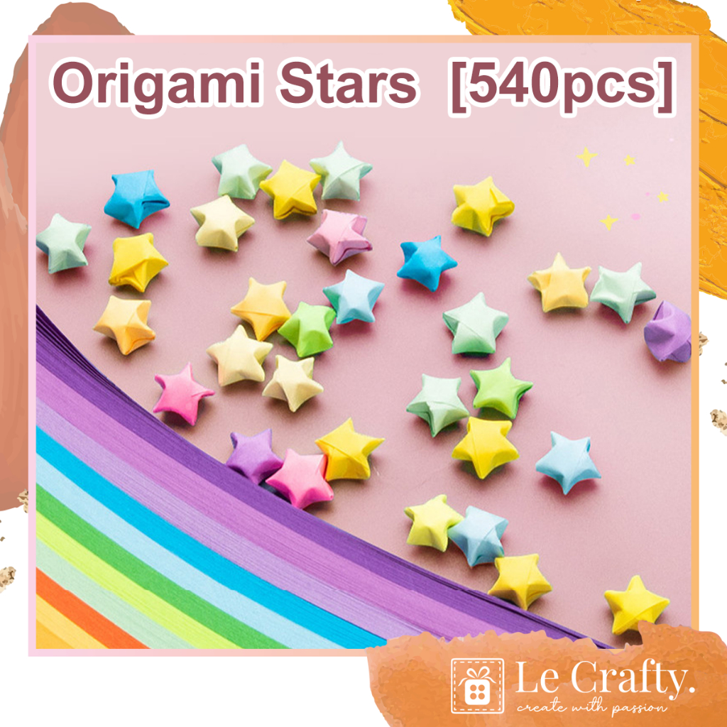 Lecrafty - 540pcs Colorful Paper Stars Origami DIY Star Origami Paper ...