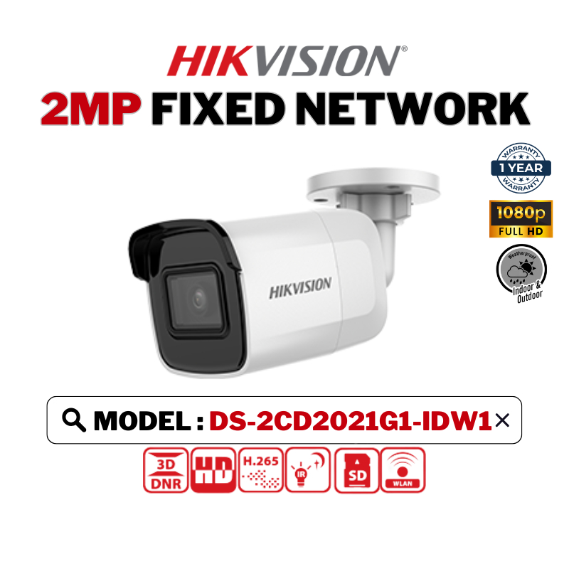 HIKVISION CCTV (World No. 1) IP 2MP Network 1080 Full HD Bullet Camera ...