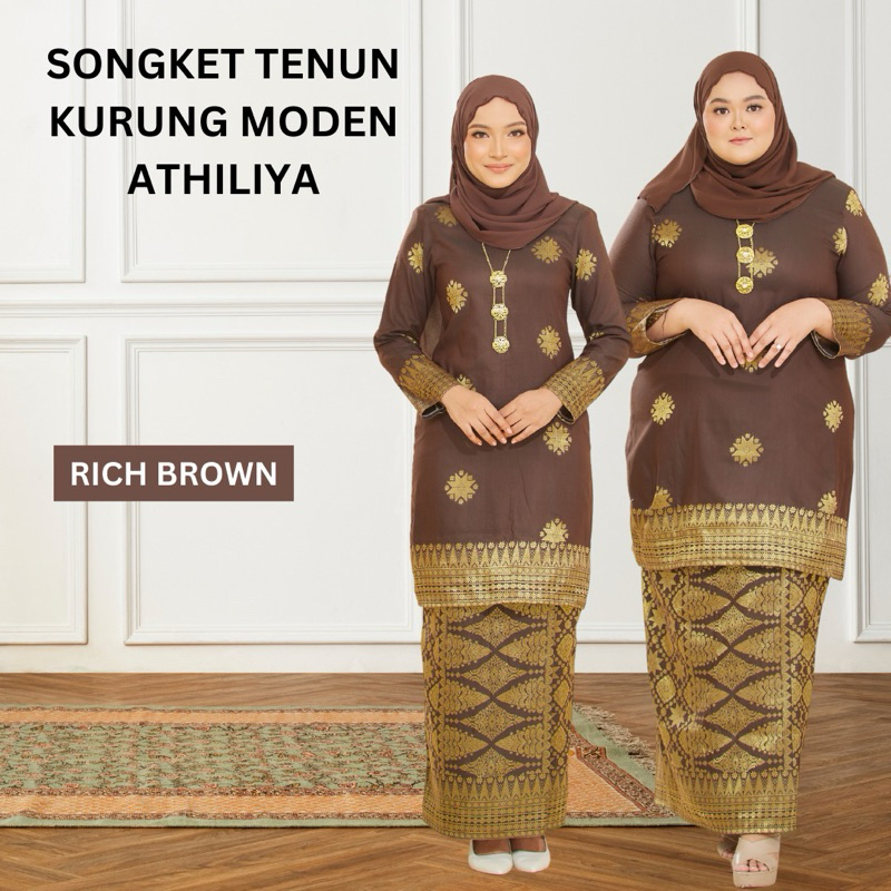 BAJU RAYA 2025 VIRAL KURUNG MODEN SONGKET TENUN ASLI COTTON BUNGA TABUR ...